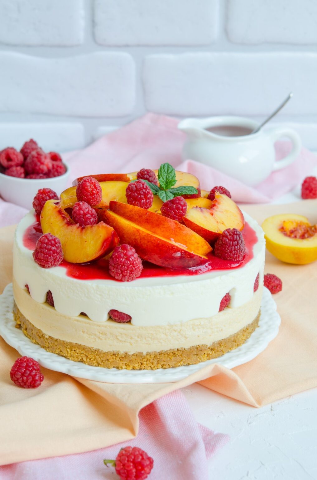 Cheesecake Peach Melba - Din secretele bucătăriei chinezești