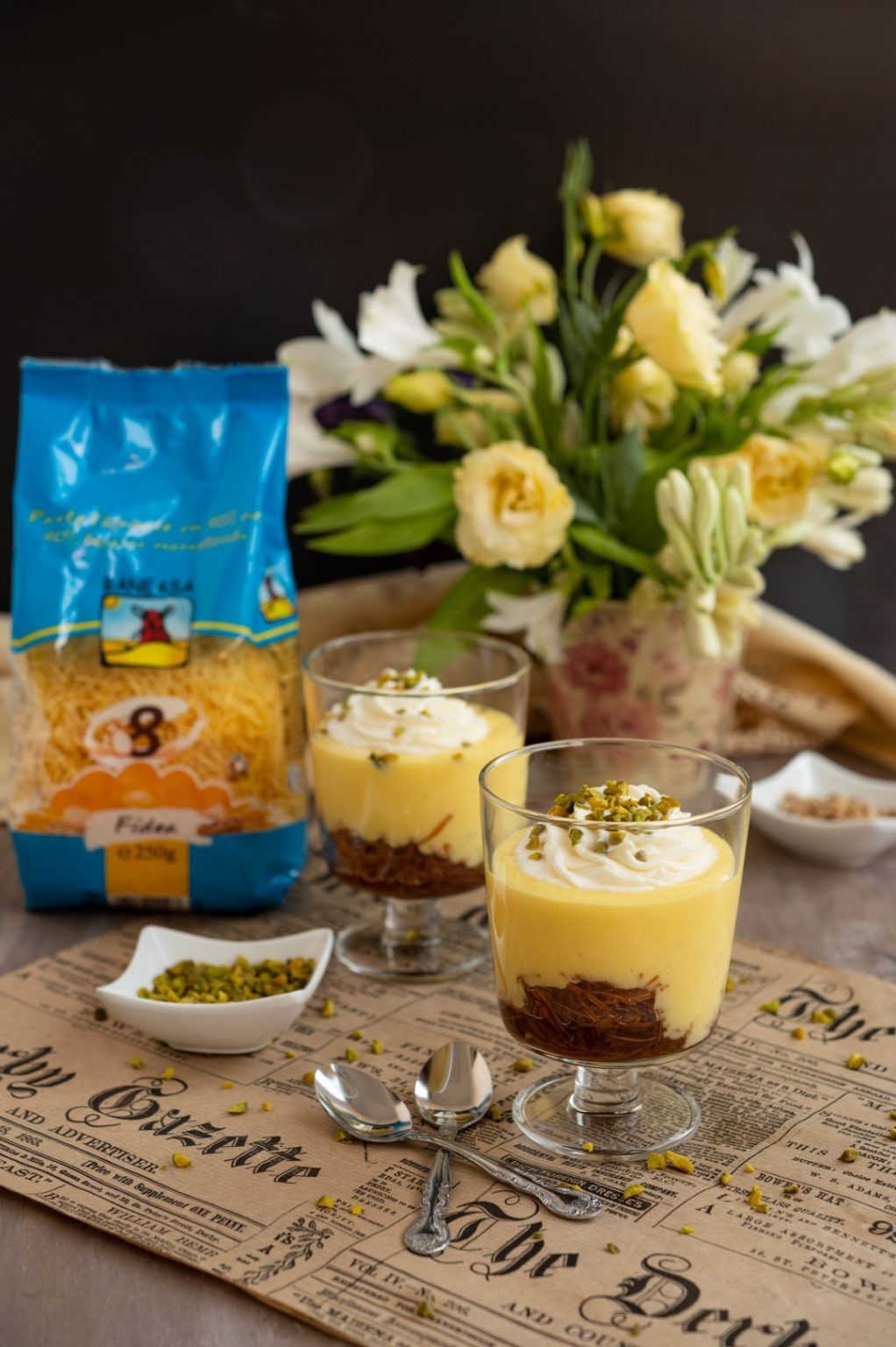 Kataif cu crema de vanilie - Din secretele bucătăriei chinezești